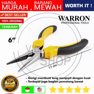 Jual TANG JEPIT RUNCING TANG BUAYA 6" KUAT LONG NOSE PLIER 6 INCH INCI ...