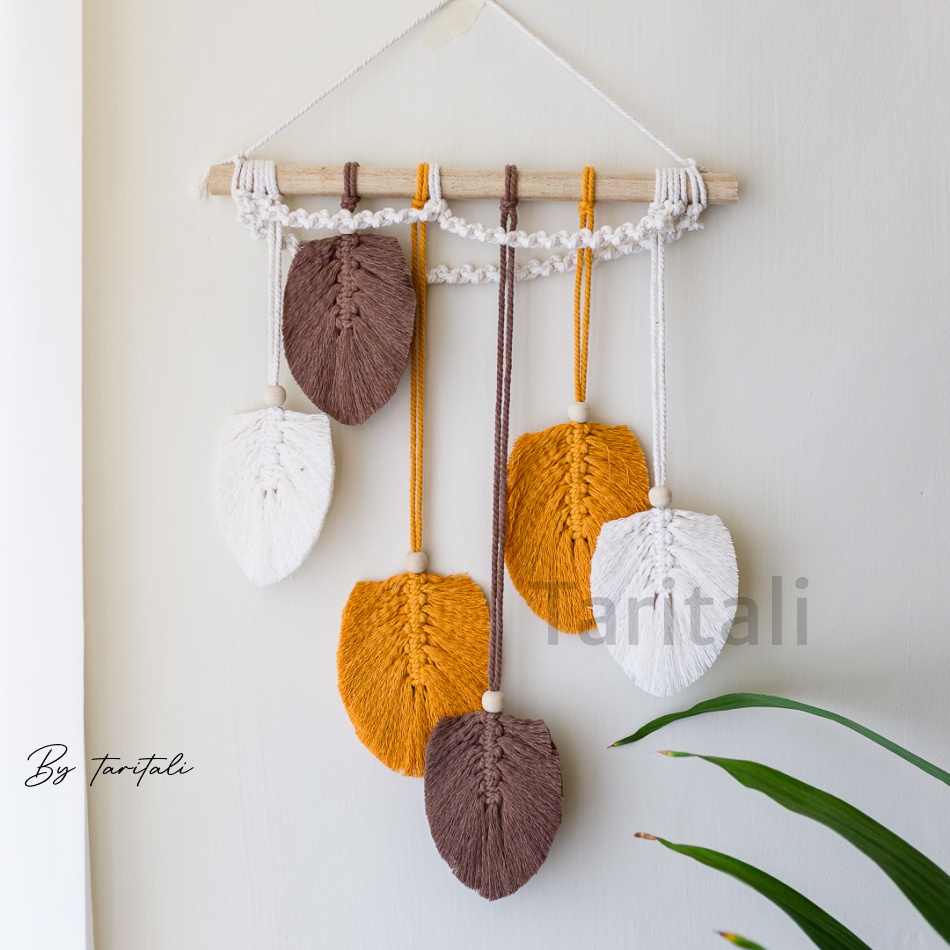 Jual Hiasan Pajangan Dinding Macrame Wallhanging Daun - Taritali Wall ...