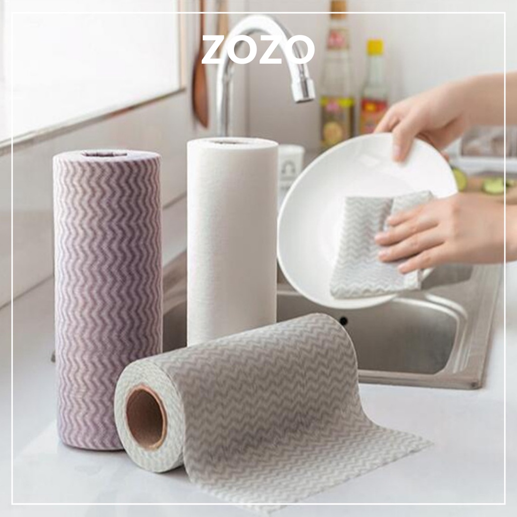 Jual ZOZO Tissue Dapur Gulung Kain Lap Roll Anti Minyak Bisa Dicuci ...