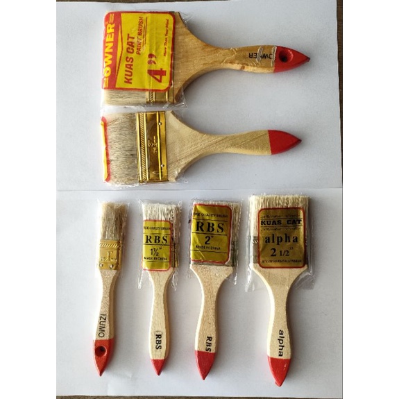 Jual Kuas Cat kayu dan Besi ukuran 1in. 1.5in. 2in. 2.5in. 3in 4in Kuas ...