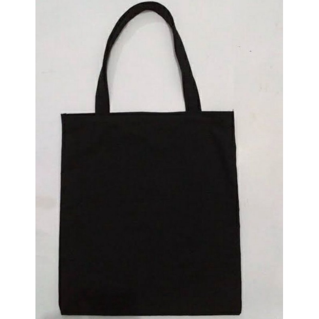 Jual totebag kanvas drill hitam polos murah Indonesia|Shopee Indonesia