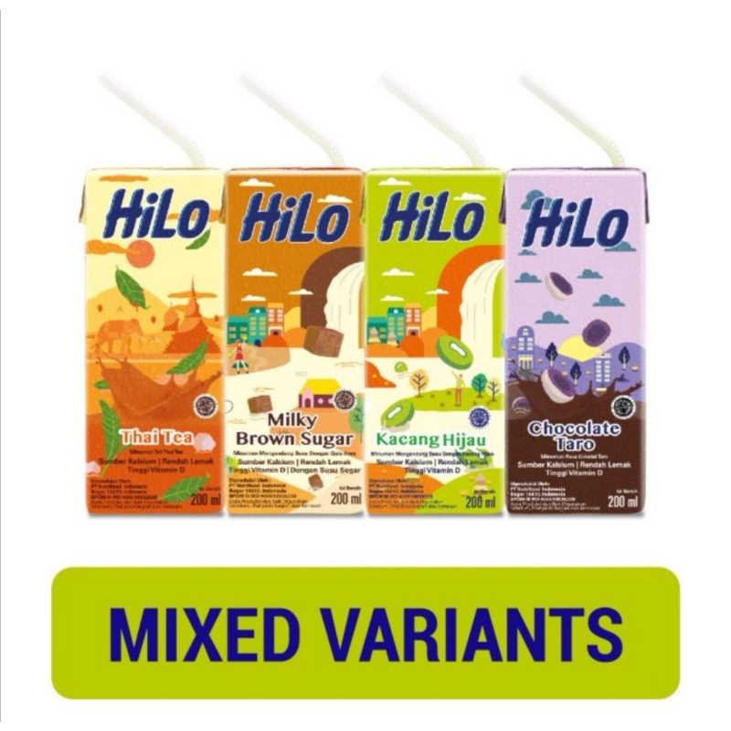 Jual Hilo Susu UHT 200 ml All Varian Chocolate Taro Milky Brown Sugar ...