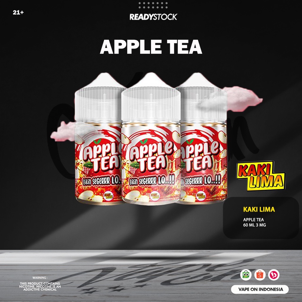 Jual APPLE TEA LIQUID - 60ML - KAKI 5 LIQUID - ES TEH APEL DINGIN SEGAR ...