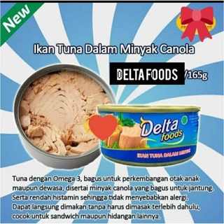 Jual DELTA FOODS IKAN TUNA DALAM MINYAK KANOLA 165gram KEMASAN KALENG ...