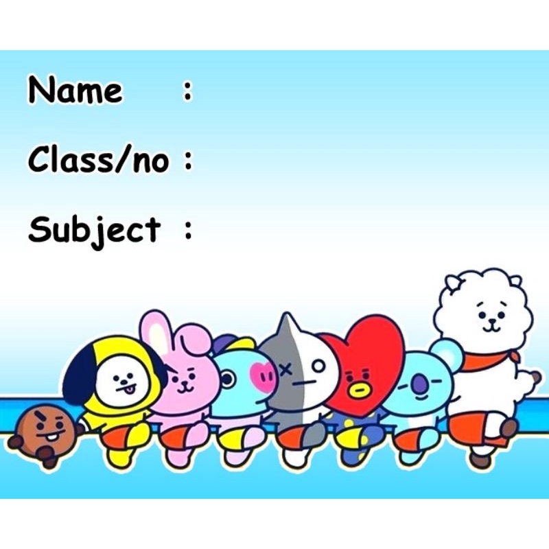 Jual BTS BT21 Sticker Label Nama Buku Book Name Label School | Shopee ...