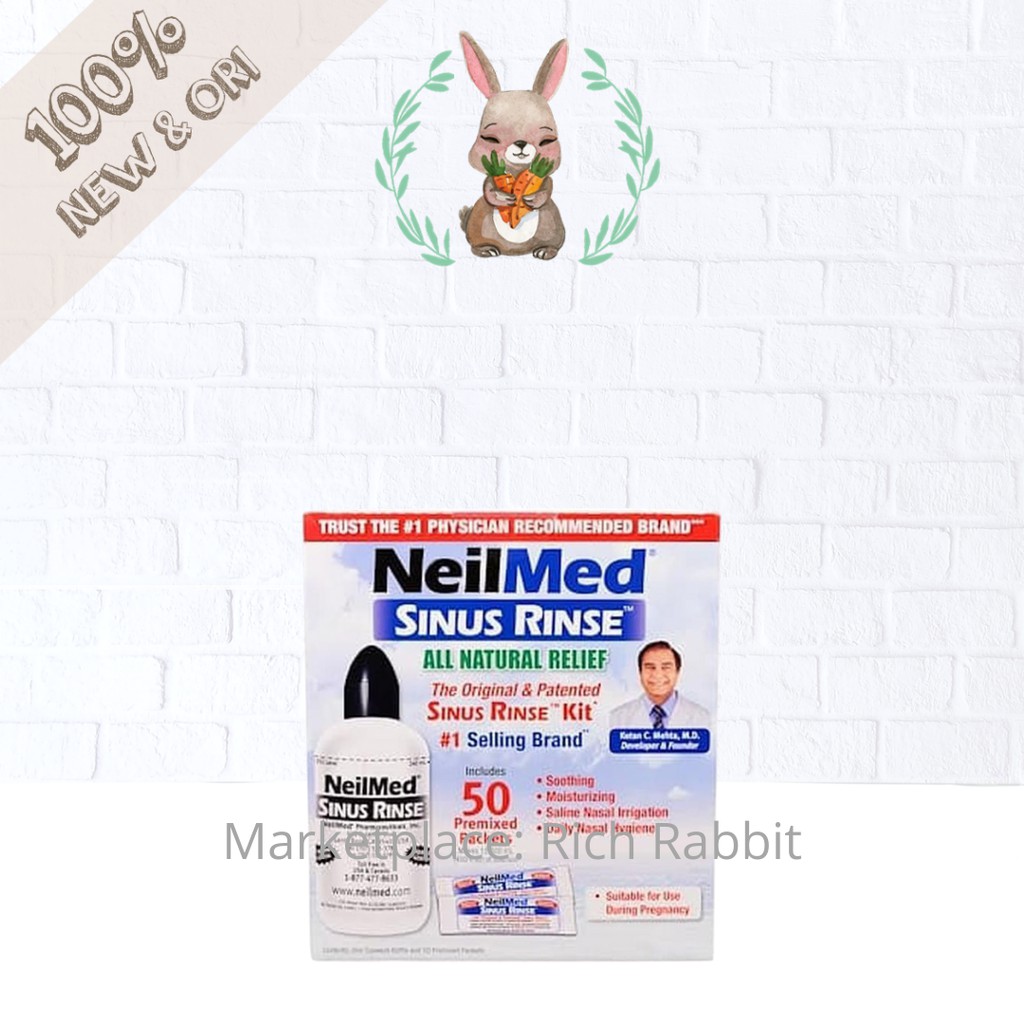 Jual NeilMed Neil Med Sinus Rinse All Natural Relief Kit 50 Premixed ...