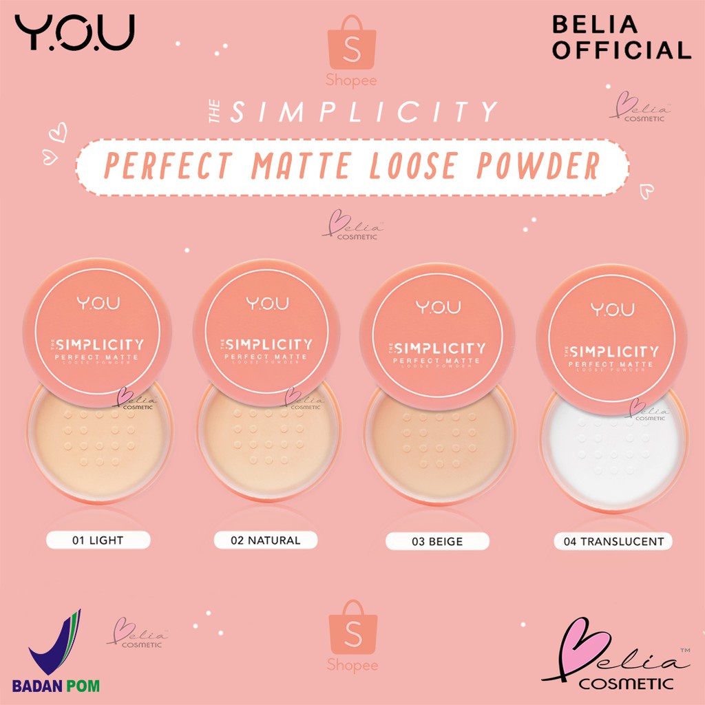 Jual BELIA YOU The Simplicity Perfect Matte Loose Powder | Bedak Tabur ...