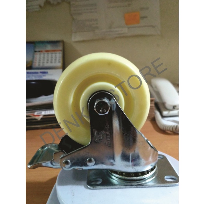 Jual Roda Hidup Rem Nylon 4" Triple S Kapasitas 140kg | Shopee Indonesia