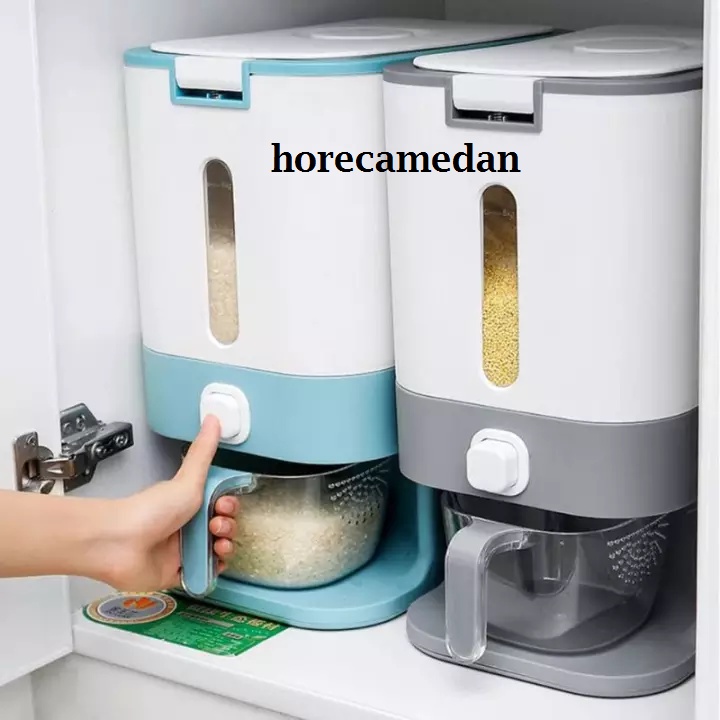 Jual Dispenser Beras 12kg Tempat Penyimpanan Beras Serbaguna Tombol ...