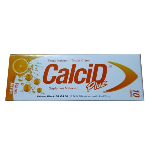 Jual CalciD Plus Suplemen Calsium Vitamin C D3 B6 Rasa Jeruk - 10 ...