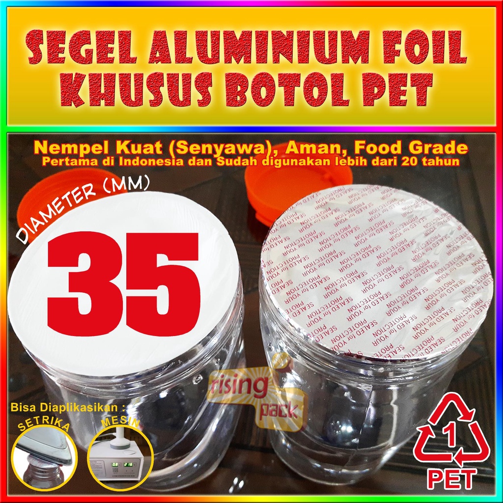 Jual Aluminium Foil Botol PET 35 mm isi 200 pcs (setrika) | Shopee ...