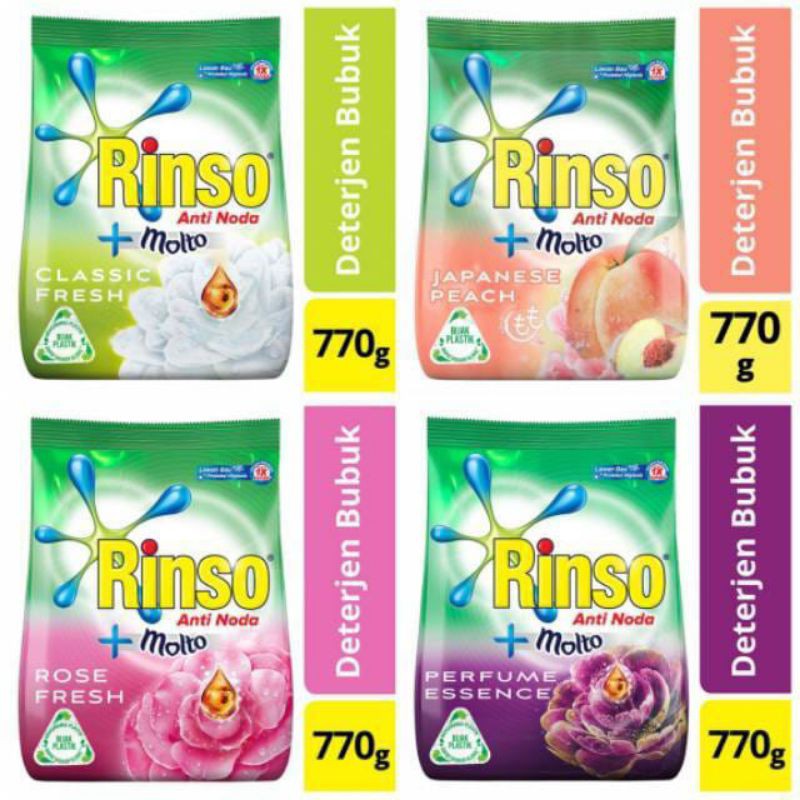 Jual Rinso Molto Detergent Bubuk 770 gr | Shopee Indonesia