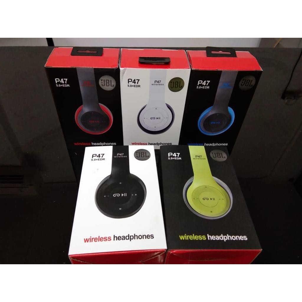 Jual P47 Headphone Wireless Bluetooth Headset Bass Handsfree Earphone ...