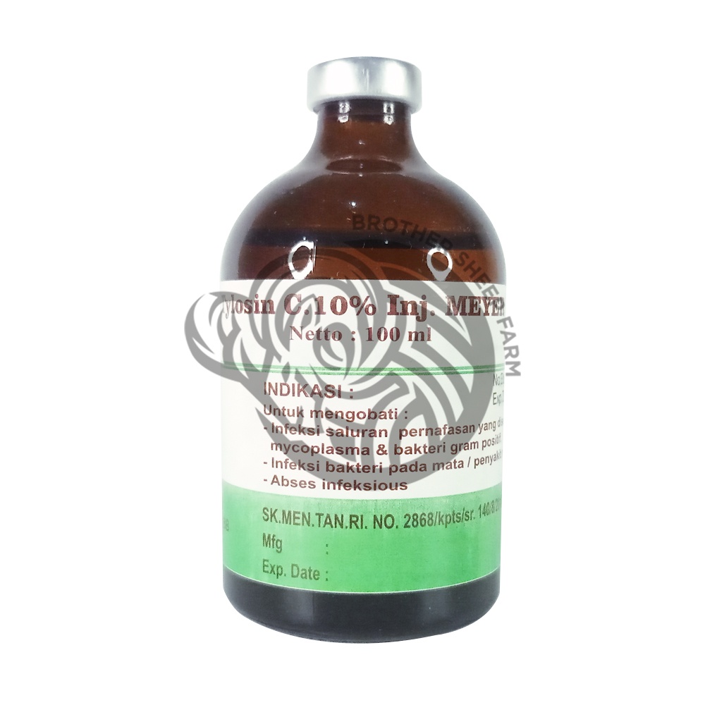 Jual Tylosin C 10% Inj Antibiotik Infeksi Salauran Pernafasan Mata dan ...