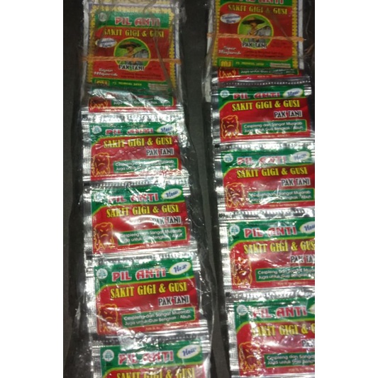 Jual Pil Anti Sakit Gigi Pak Tani Original 1 Slop (Isi 5 Hanger) | Shopee Indonesia