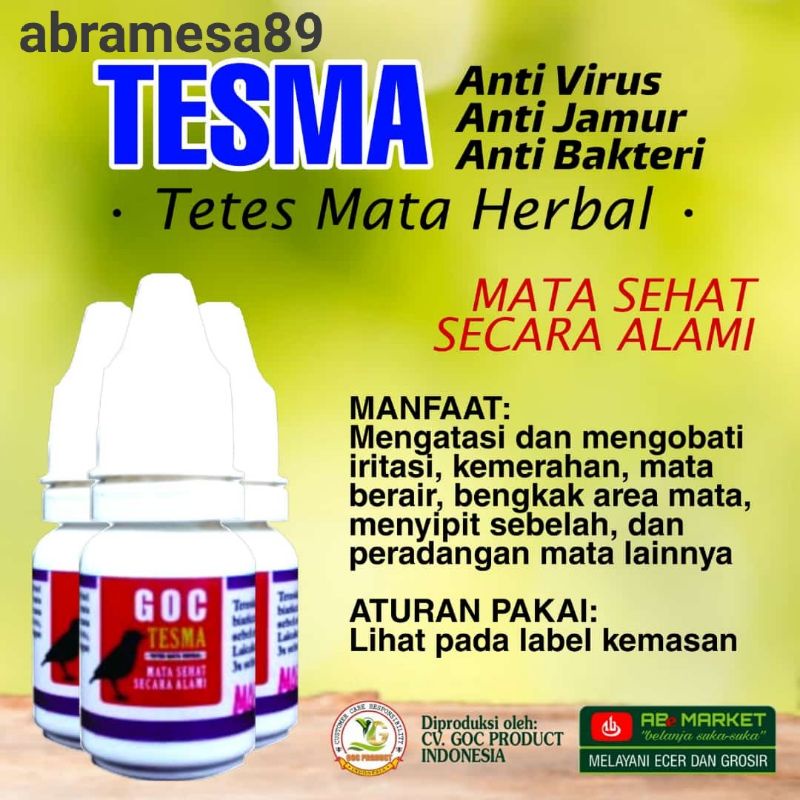 Jual BIO TESMA. Solusi tetes mata untuk burung dengan berbagai ...