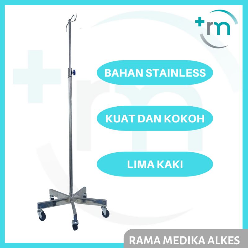 Jual Tiang Infus / standar Infus Bahan Besi dan Stainless Kaki Tiga dan ...