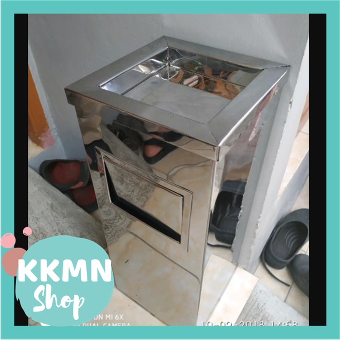 Jual TERMURAH / Tempat Sampah Stainless Asbak Rokok Standing Ashtray ...