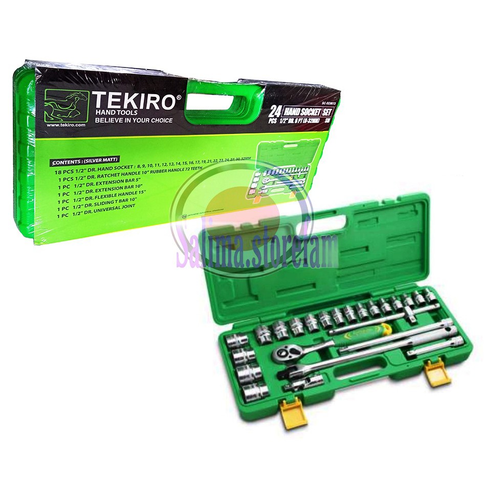 Jual TEKIRO Kunci Hand Socket Set 24Pcs 8-32mm ( Box Plastik ) | Shopee Indonesia