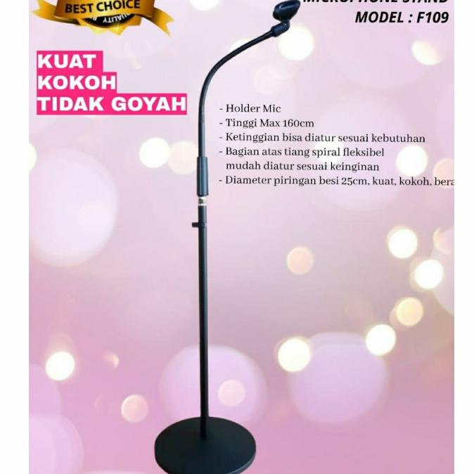 Jual STAND MIC MICROPHONE SINGLE KAKI BULAT | Shopee Indonesia
