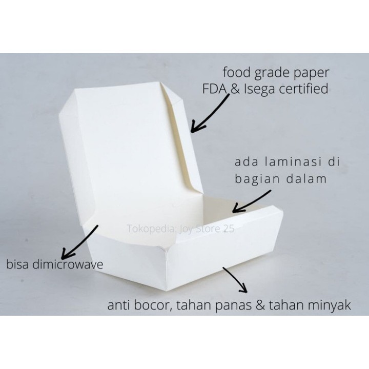 Jual Paper Lunch Box Ukuran L / Paper Box Kertas / Take Away Box ...