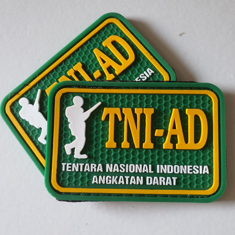 Jual PATCH RUBBER LOGO TNI-AD DASAR HIJAU/TEMPELAN EMBLEM KARET VELCRO ...