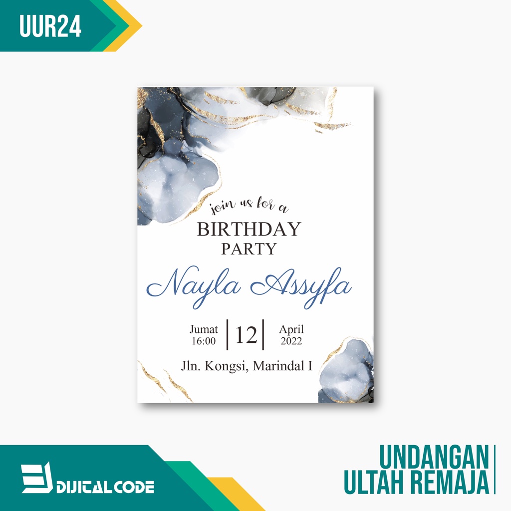Jual UUR24 Kartu Undangan Ulang Tahun Birthday Invitation Remaja Sweet Seventeen | Shopee Indonesia