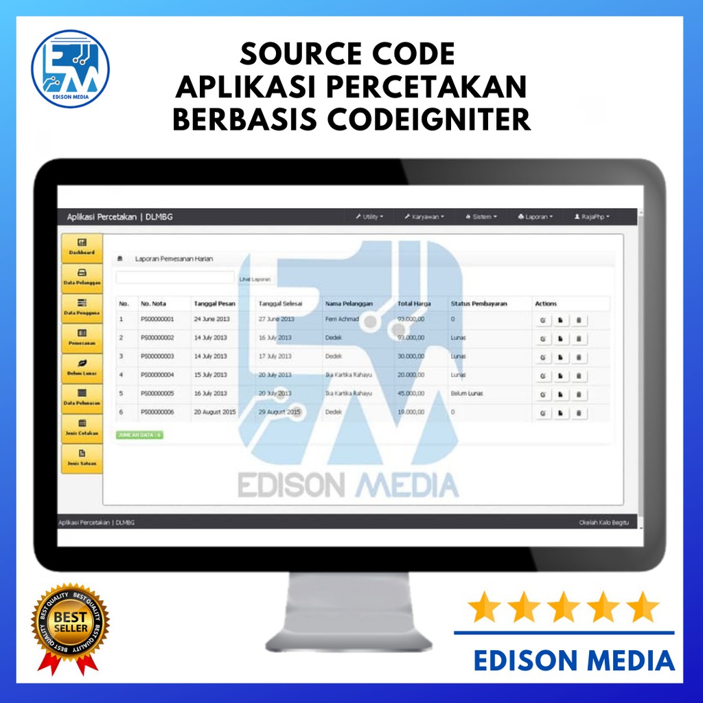 Jual Source Code Aplikasi Percetakan Berbasis Codeigniter | Shopee ...
