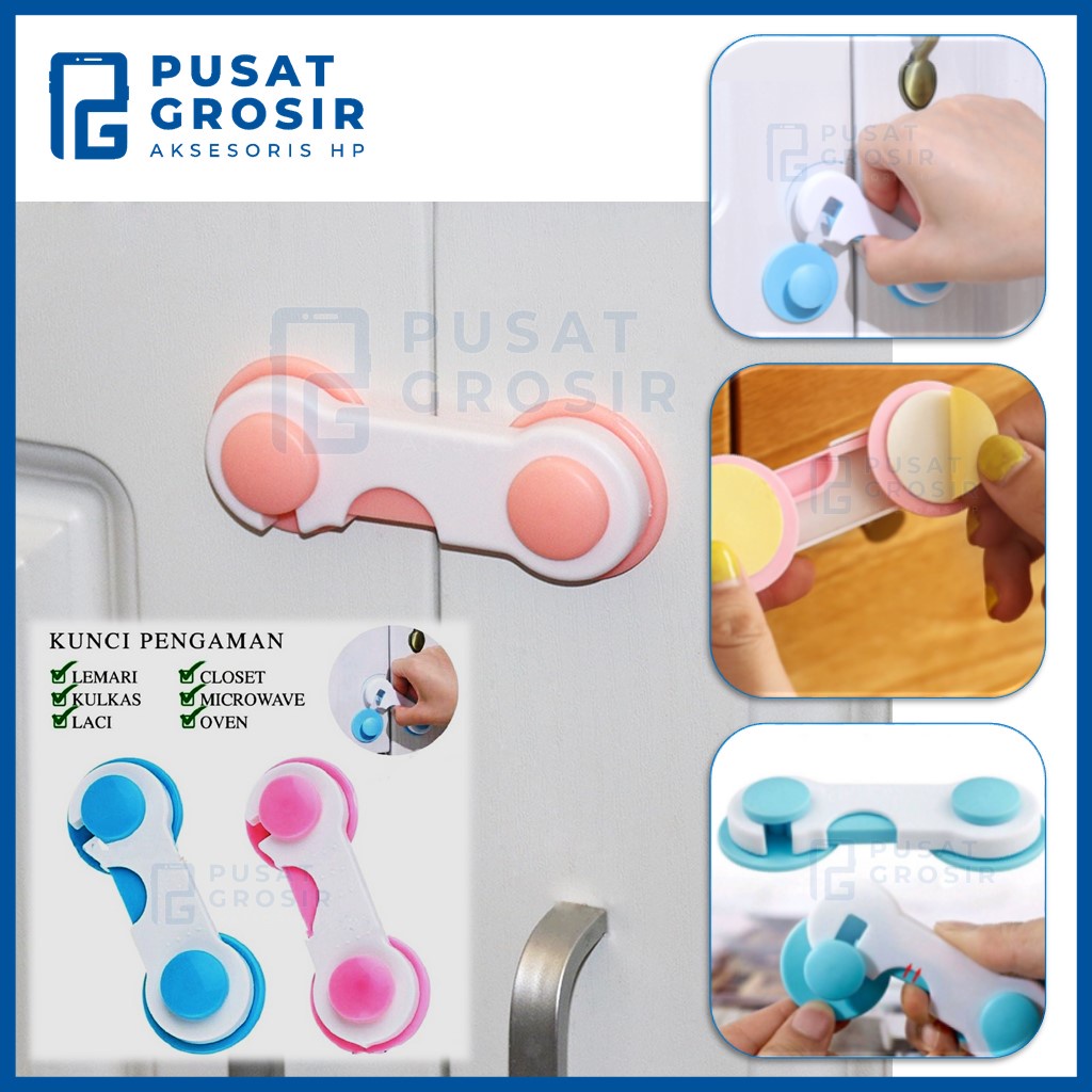 Jual Pengunci Laci safe lock alat pengaman pintu lemari kunci Perekat ...