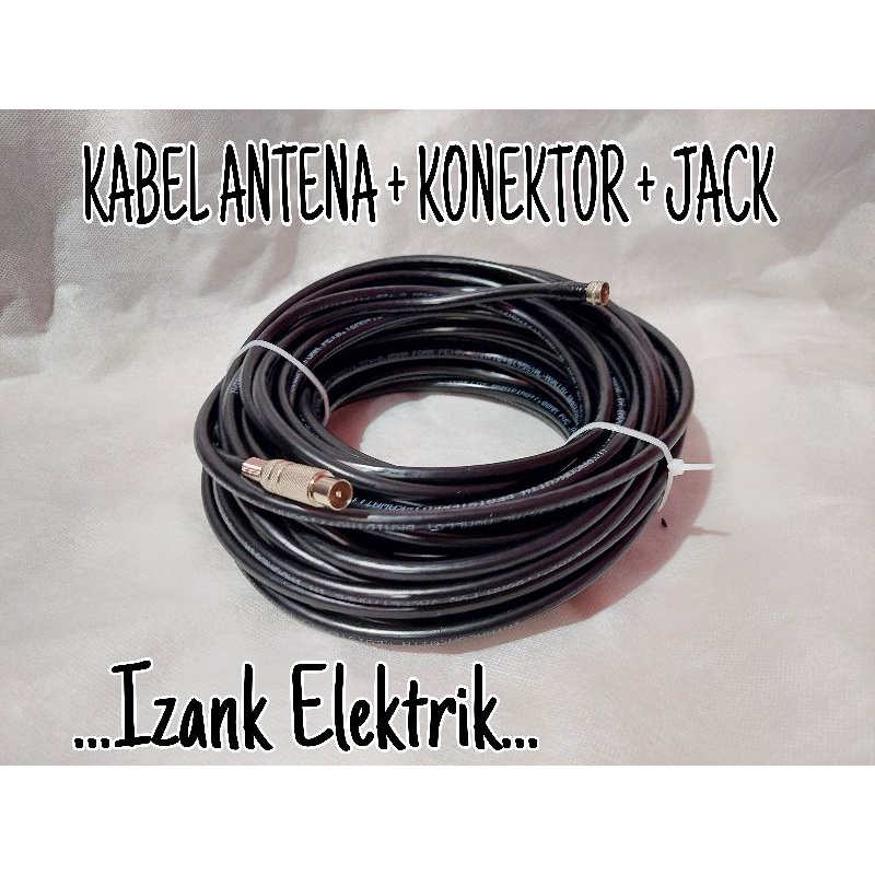 Jual KABEL ANTENA 30m (30 Meter) +KONEKTOR +JACK COAXIAL CABLE TV CCTV Parabola digital 75 OHM ...