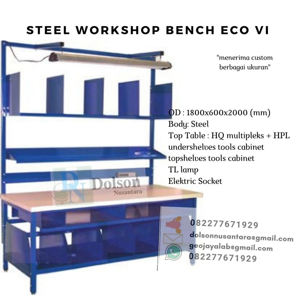 Jual Steel Workbench Meja Kerja Industri Work Bench Station Workstation ...