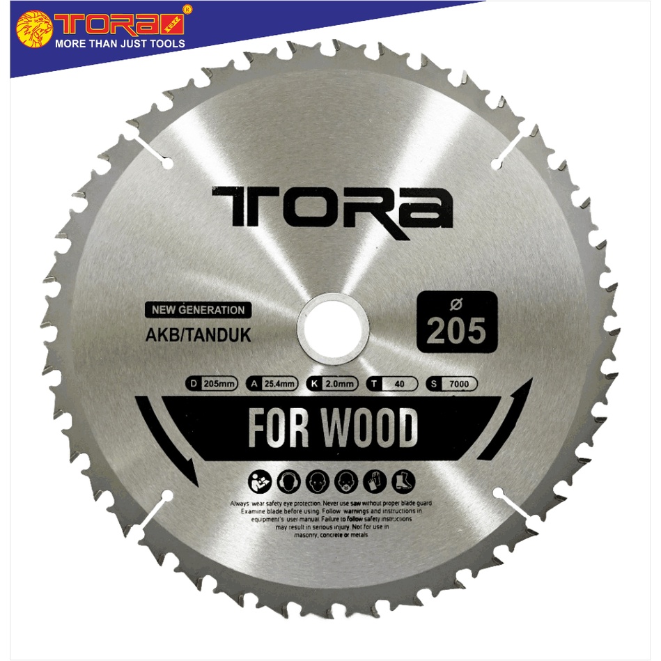 Jual TORA Mata Pisau Potong Kayu 8 Inch 205 x 40T TCT Model AKB ...