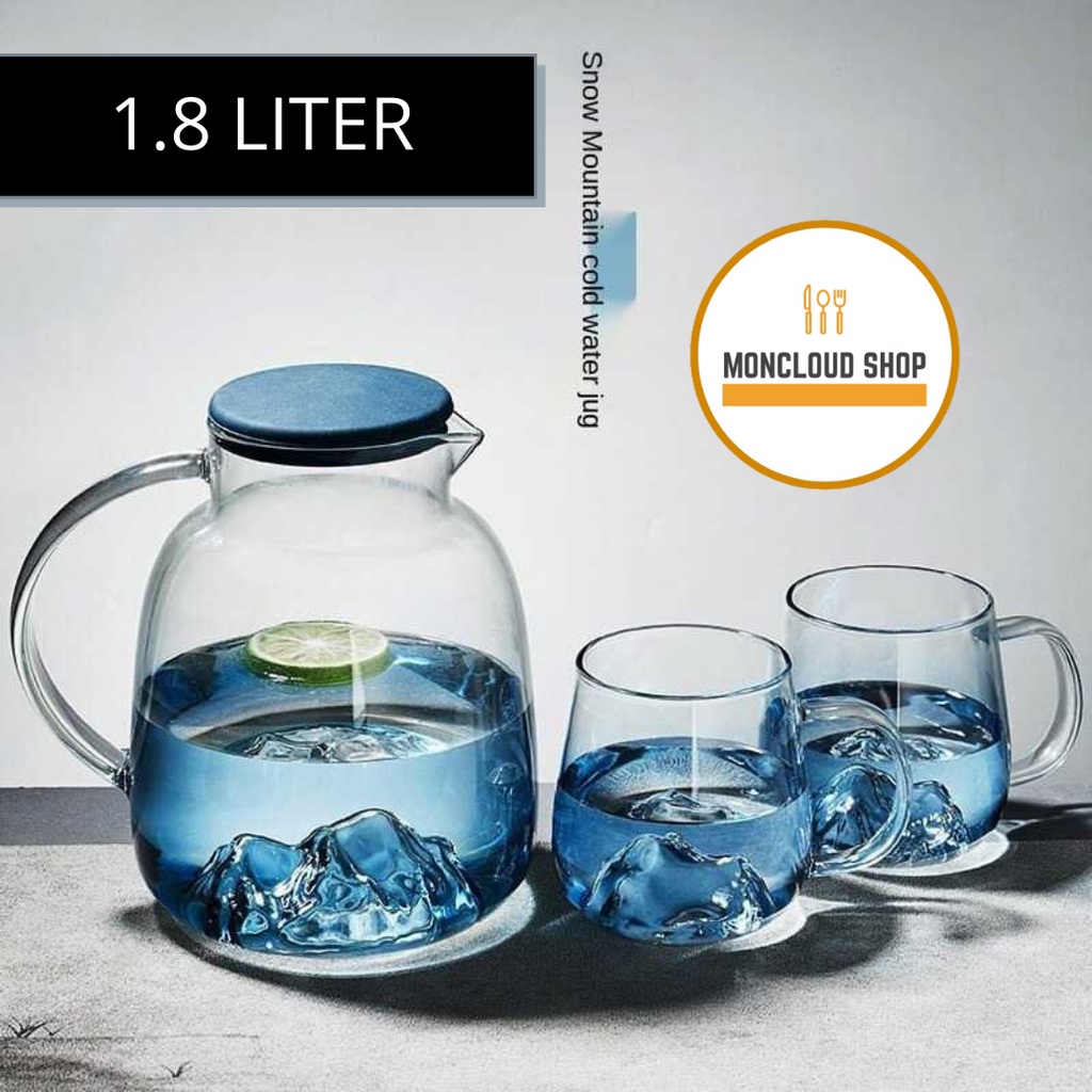 Jual Teko Kaca Set Gelas Tahan Panas dan Api Bening / Teko Teh / Teko ...