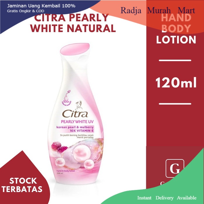Jual CITRA HAND AND BODY LOTION PEARLY WHITE UV 120ml | Shopee Indonesia