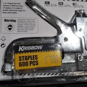Jual STAPLE GUN STAPLER TEMBAK 3 IN 1 STAPLES PAPAN KAYU RAK KRISBOW ...