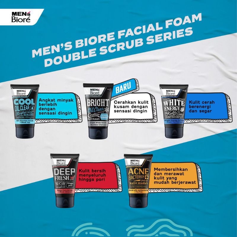 Jual BIORE MENS DOUBLE FACIAL FOAM 100g | Shopee Indonesia