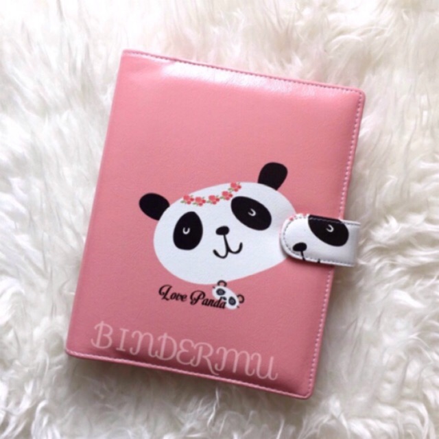 Jual Bindermu READY Binder New Printing Motif Kartun Panda Pink Kulit ...