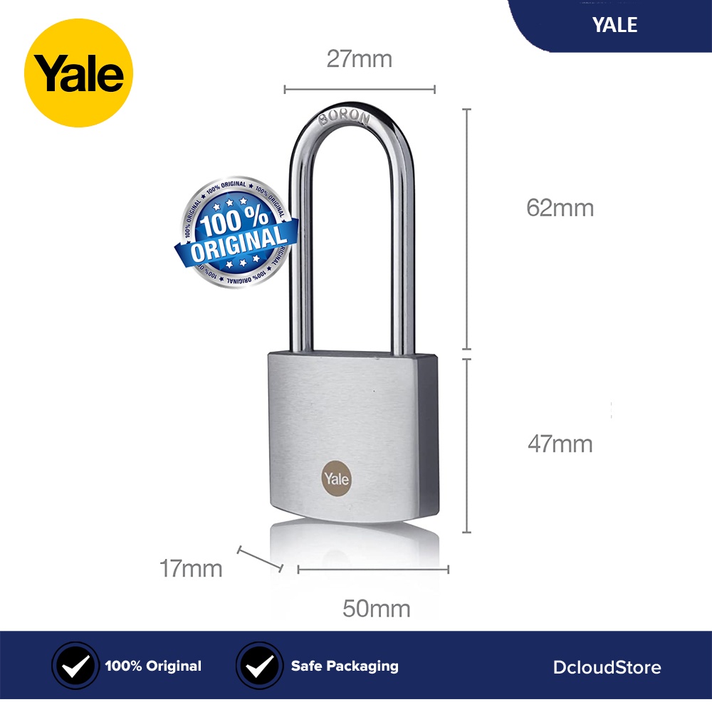 Jual Gembok Original YALE Y120B 50 mm Outdoor Pagar Leher Panjang 50mm ...