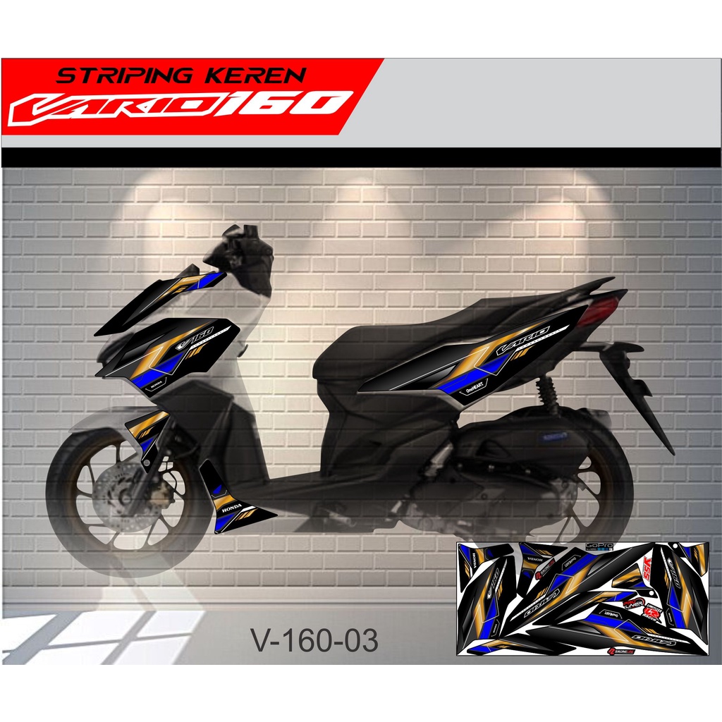 Jual STRIPING STIKER HONDA VARIO 160 VARIASI RACING BIKIN KEREN MOTOR ...