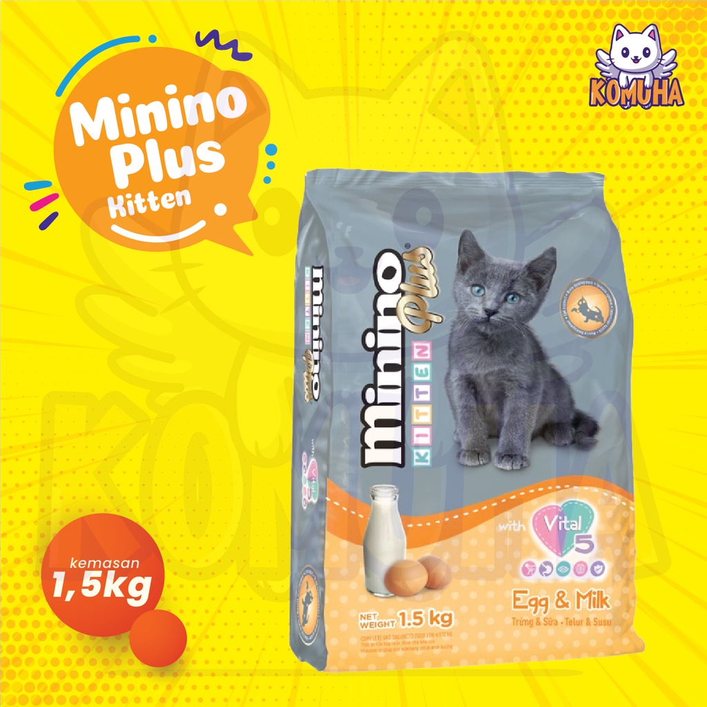 Jual Minino Plus Kitten 1.5 Kg - Makan Kucing Kering EXP 5 DES 2022 ...