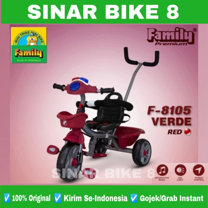 Jual Sepeda Tricycle Anak Roda Tiga Tricycle FAMILY 8105 VERDE Musik ...