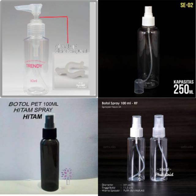 Jual botol spray 100 ml 250 ml 250ml Botol untuk wadah etanol ethanol ...