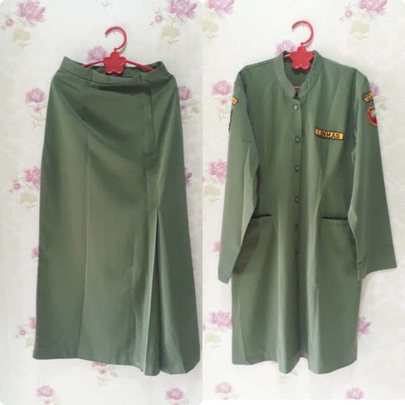 Jual Baju PDH PNS khaki set celana baju hijau hansip set rok pemda ...