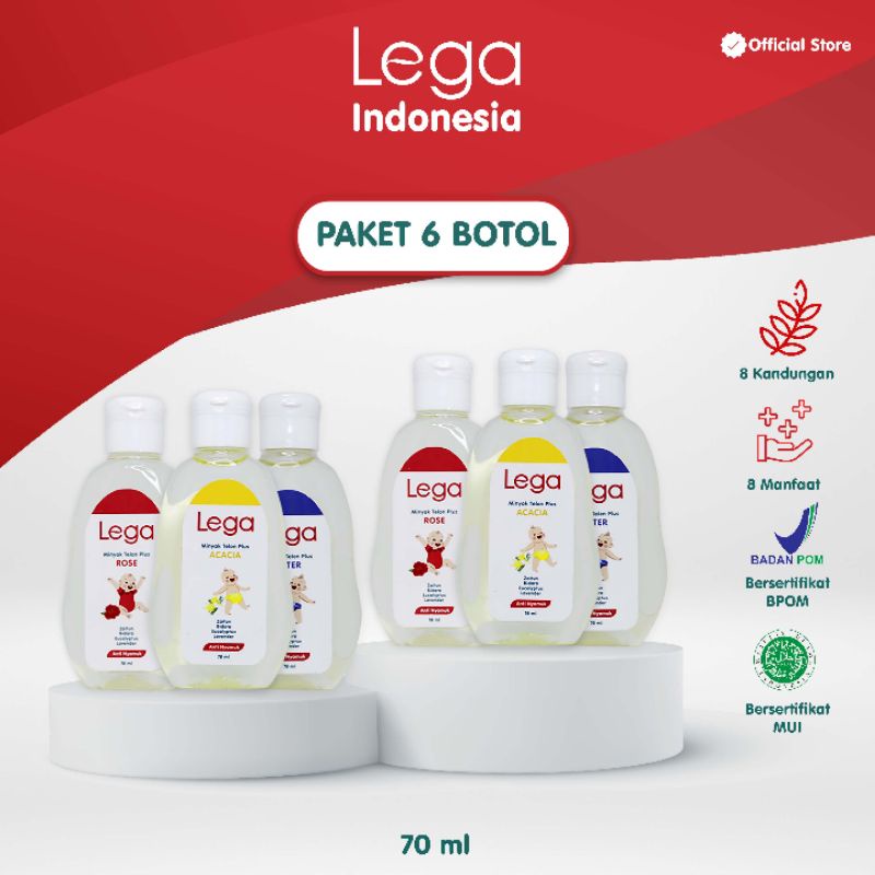 Jual LEGA Minyak Telon Plus 70 ML 6 Botol | Shopee Indonesia