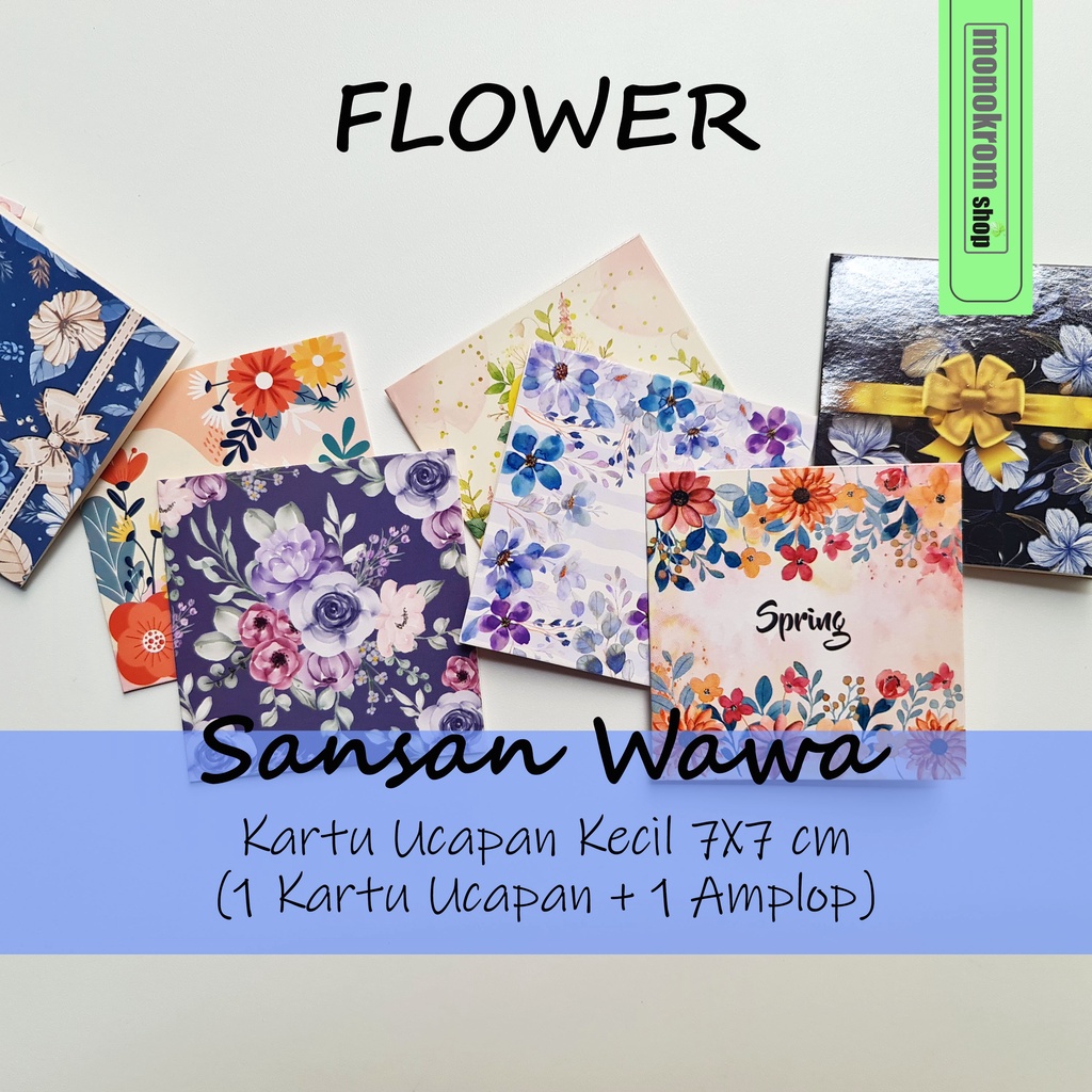 Jual Kartu Ucapan Kecil Sansan Wawa Motif Bunga Flowers Vol.2 ...