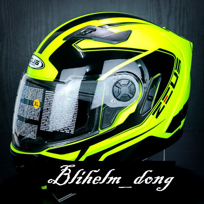 Jual HELM ZEUS ZS 813 | ZS813 FLUO YELLOW AN6 BLACK | FULL FACE HELMET ...