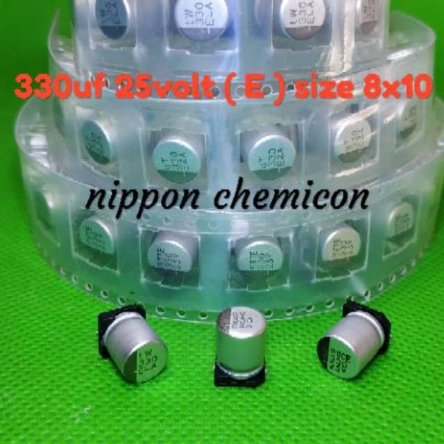 Jual Solid kapasitor capasitor elko elco SMD 330uf 25v 330 uf 25volt ...
