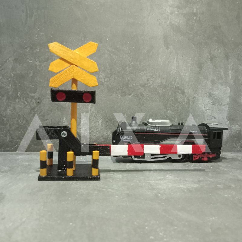 Jual Miniatur palang jalan kereta api palang pintu kereta api mainan ...