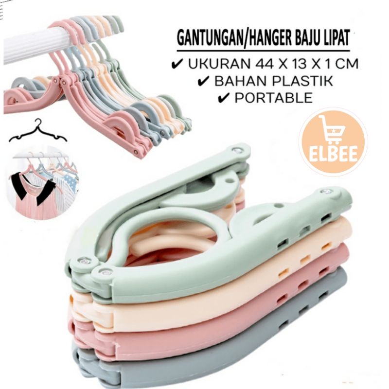 Jual Elbee - HANGER LIPAT Gantungan Baju Lipat Jemuran Travel Portable ...