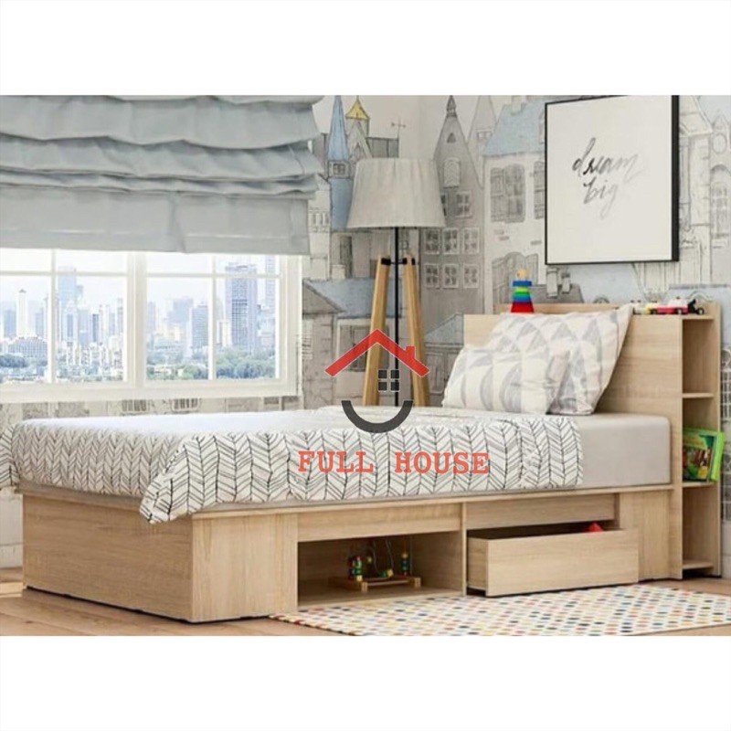 Jual Ranjang Kayu Divan Kayu 160 Dipan Kayu dengan laci prodesign d ...